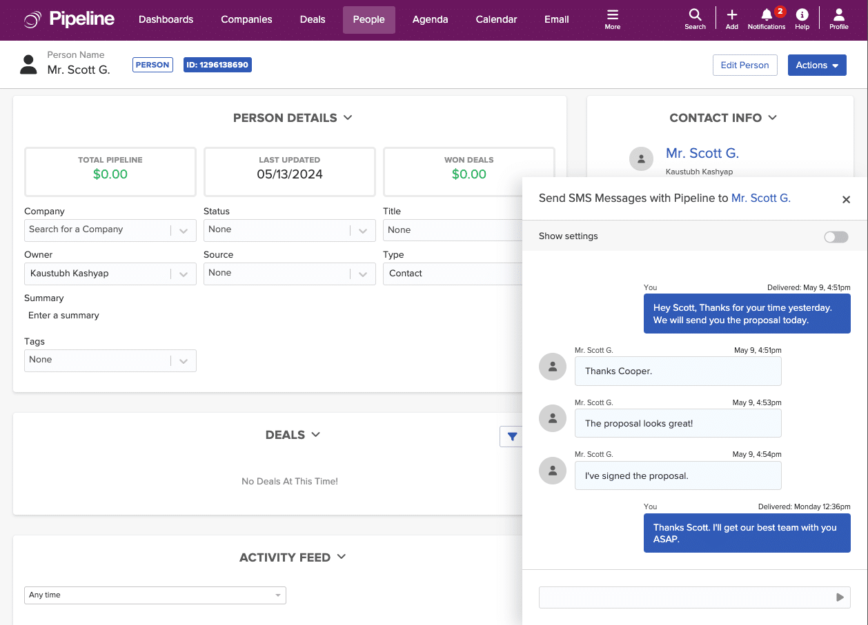 How to Call and SMS Leads Using Pipeline CRM
